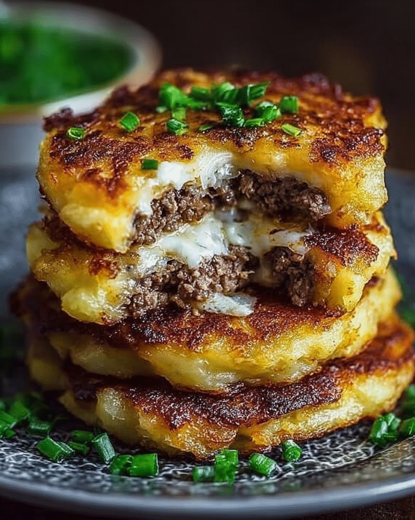 Potato Pancakes With Savory Beef And Cheese A Delightful Recipe