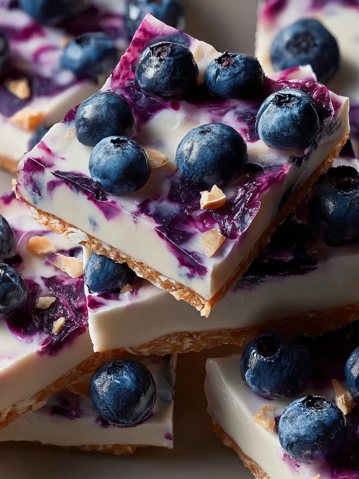 Blueberry Frozen Cottage Cheese Bark